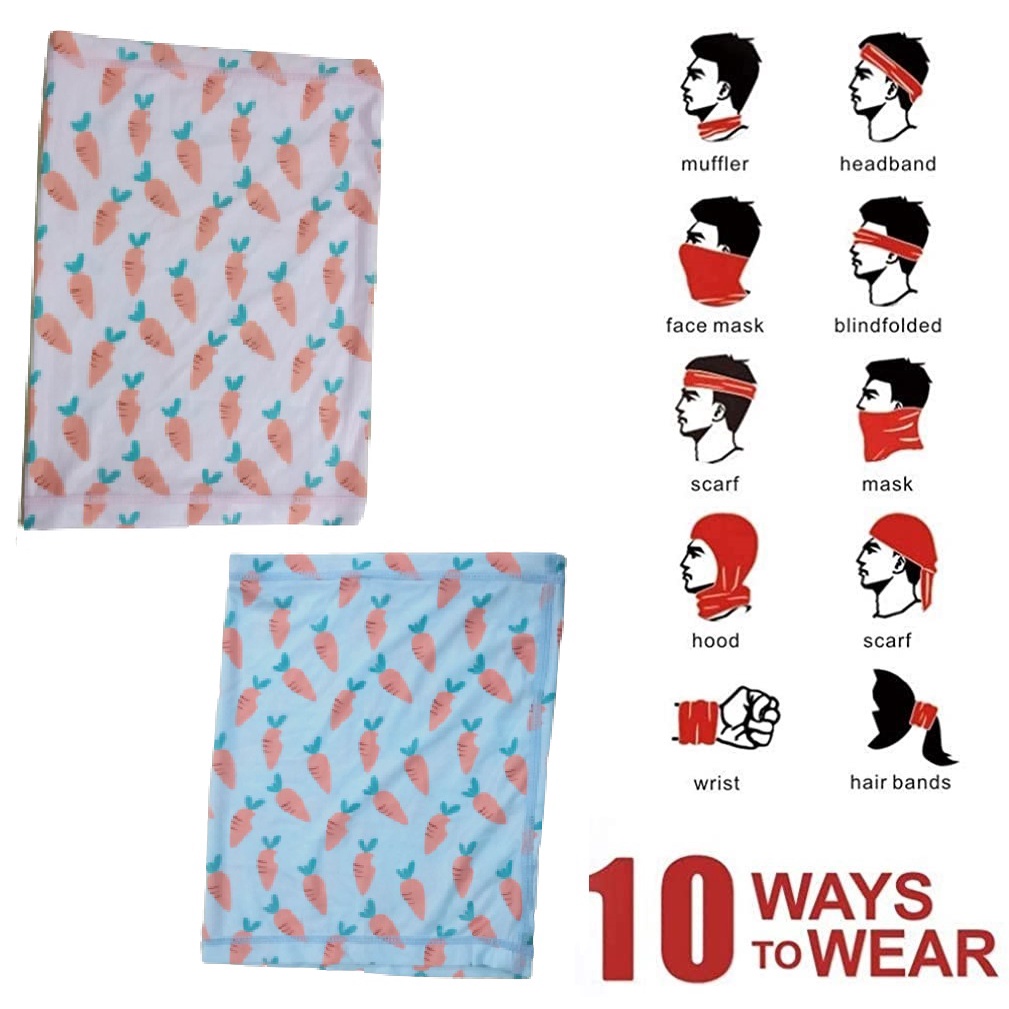 Cute Carrot Designed Bandana Neck Mask For Kids ( AMD ) | Shopee ...