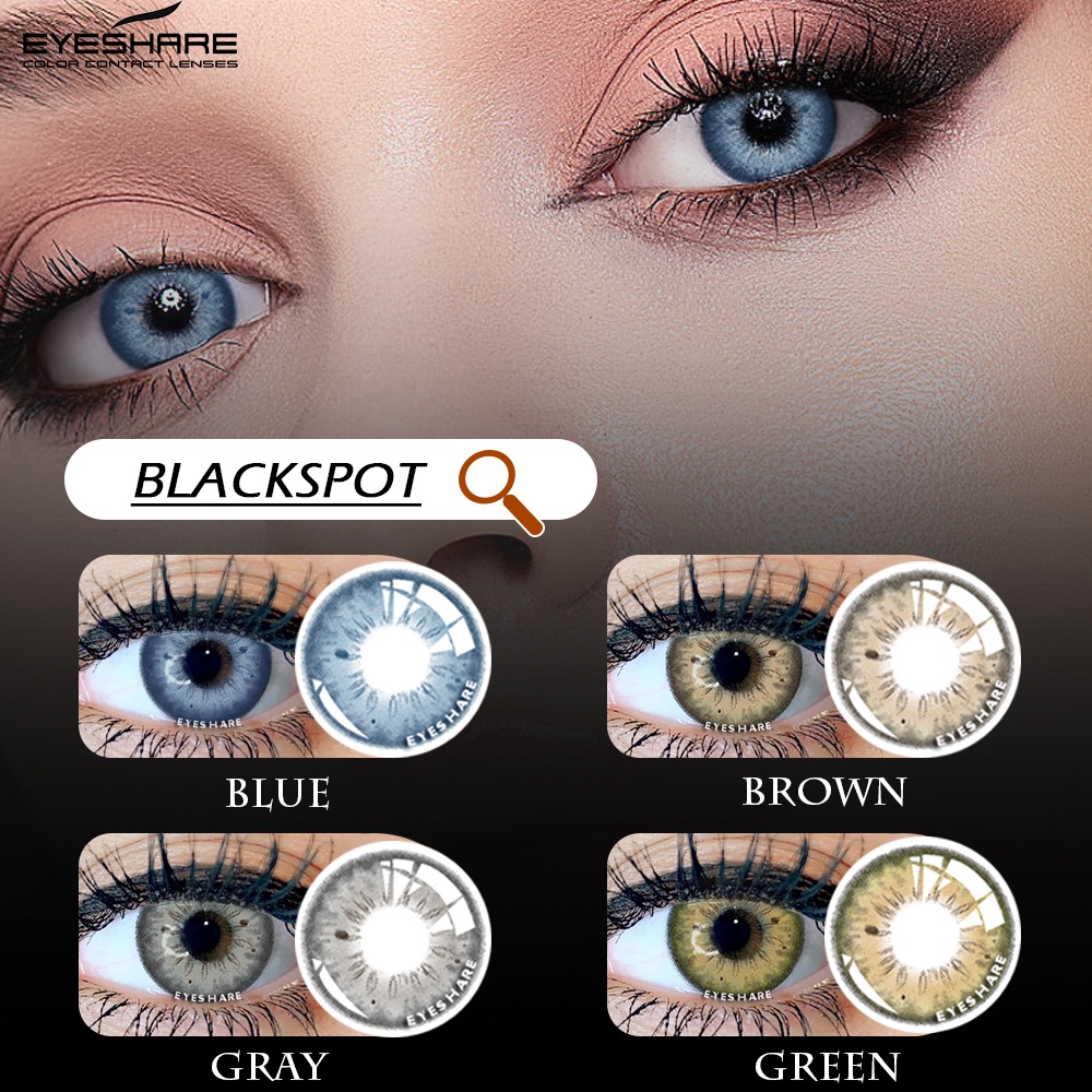 EYESHARE 2 pcs BLACKSPOT series for blue color eyes color contact lens ...