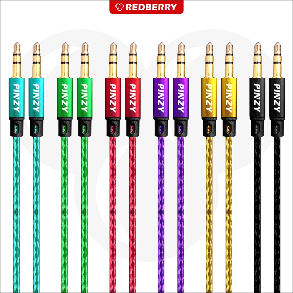 PINZY A03 3.5mm AUX Audio CABLE HIGH QUALITY NYLON MATERIAL 1meter AUX CABLE original | Shopee ...