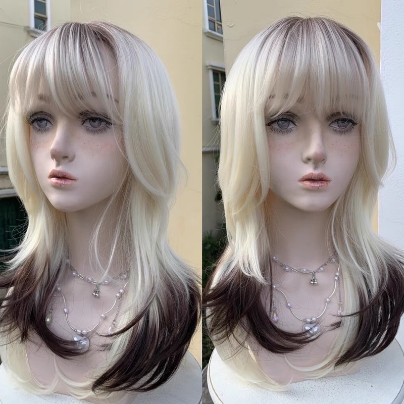 8237 full wig korean long wolf cut 60 cm | Shopee Philippines