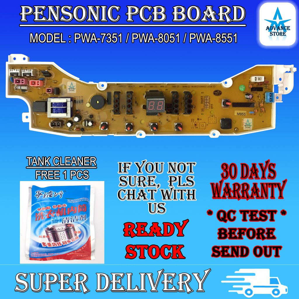 PWA-7351 PWA-8051 PWA-8551 = Washing Machine PENSONIC PCB Board ...