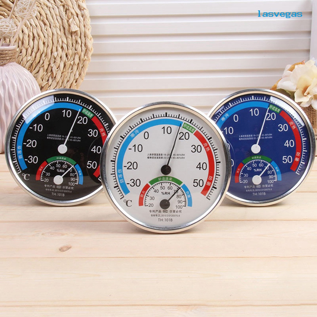L-Temperature Humidity Meter Thermometer Room Round Dial Analog Indoor ...