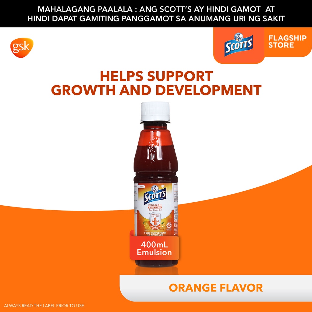 Scott's Emulsion Orange 400ml Fish Oil Helps Support Growth and ...