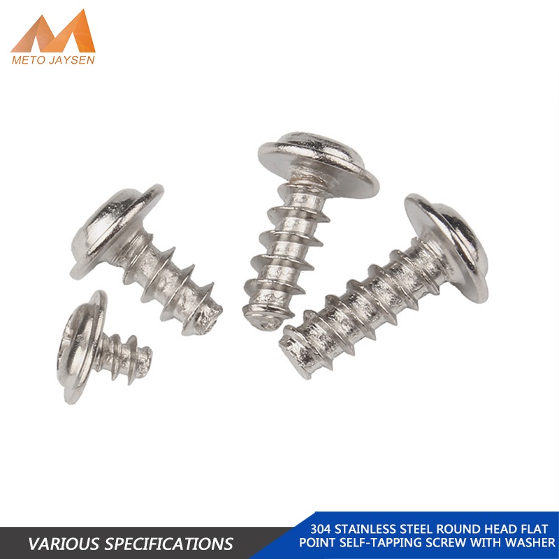 M2 M2.2 M2.6 M3 M4 304 Stainless Steel Phillips Round Head Flat Tail Self-Tapping Screw Button ...