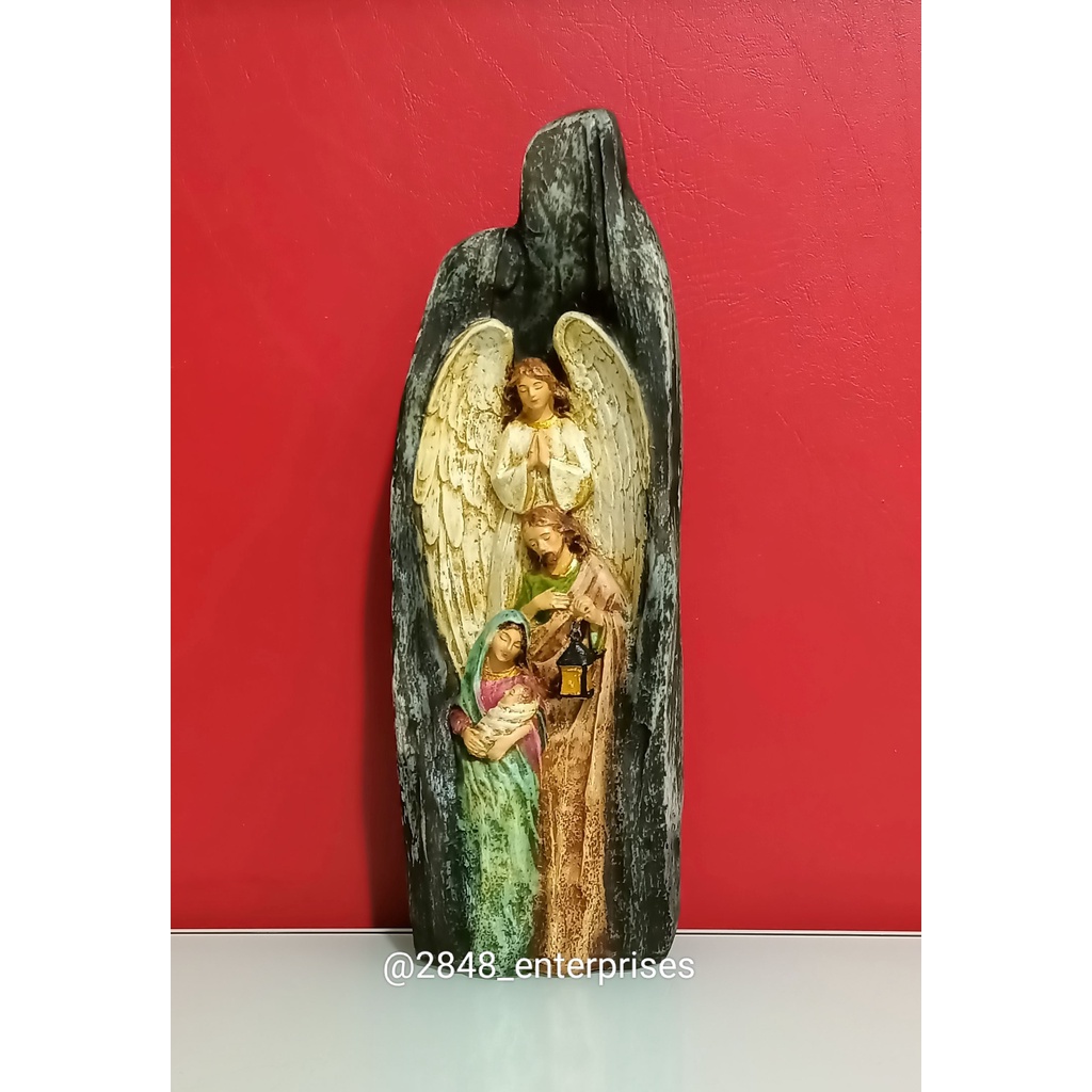 Holy Family on Bark (29.5cm) - Resin Fiber | Shopee Philippines