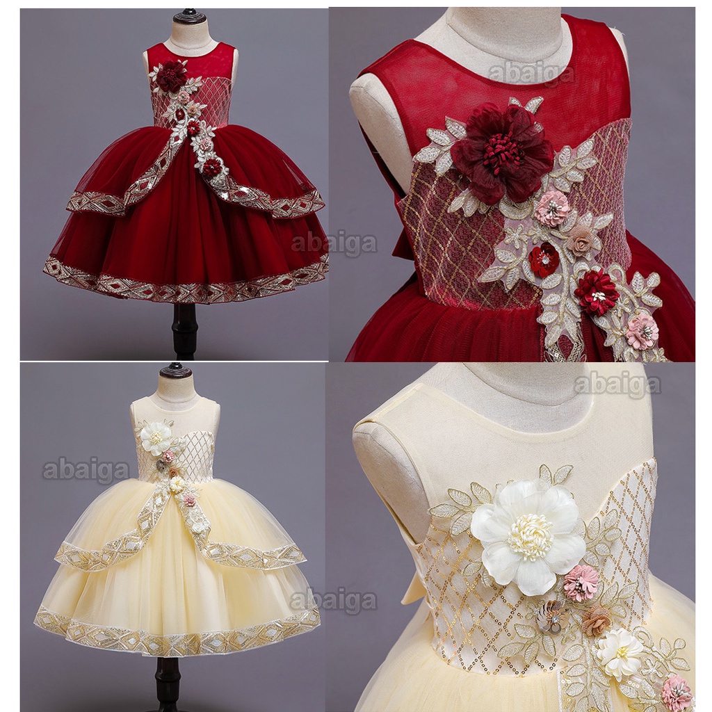 Formal Drees for Girl Kids Princess Three-dimensional Flower Tutu ...