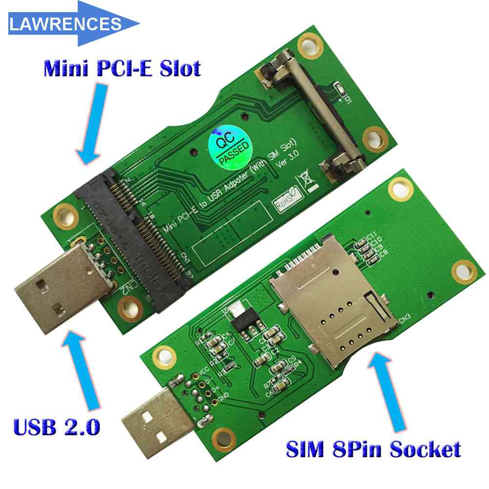 Mini PCI-E to USB Adapter with SIM 8Pin Card Slot for WWAN/LTE Module | Shopee Philippines