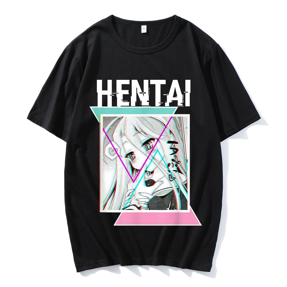 Harajuku Men T-Shirt Sexy Senpai Love Hentai Ahegao Otaku Vaporwave ...