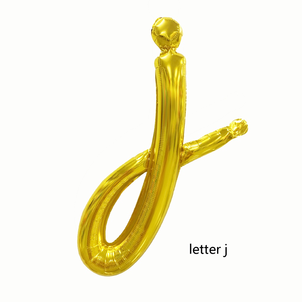 18inch Gold Air Foil Script Cursive Letters A-Z Symbols Balloons Ball ...