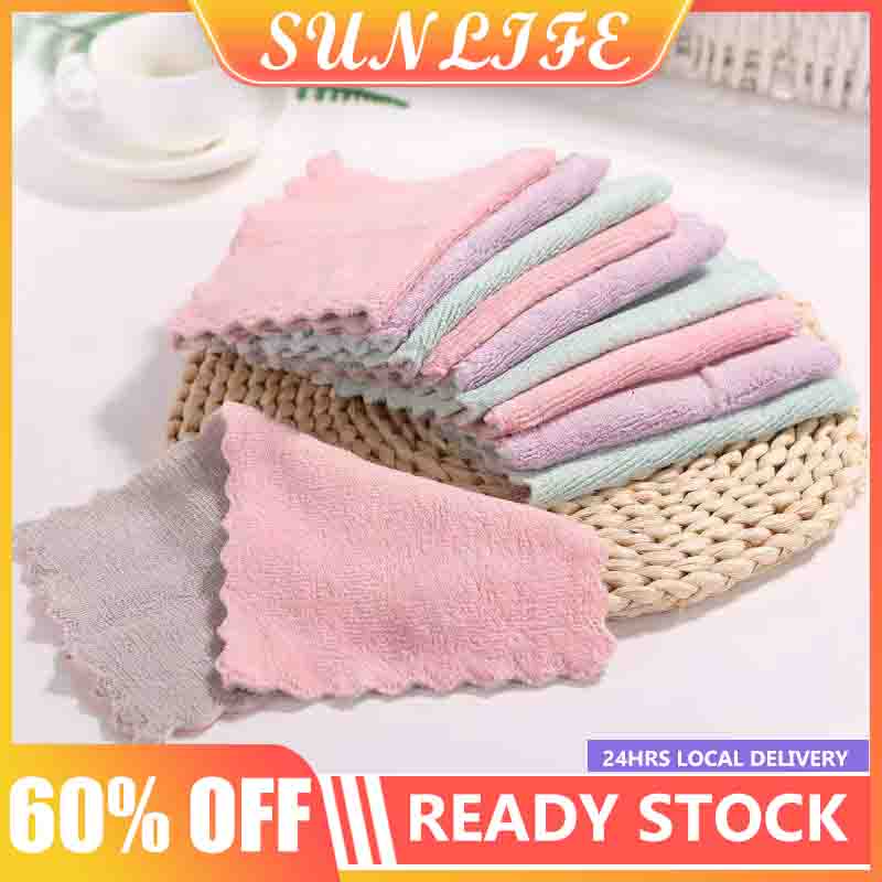 Microfiber Cleaning Cloth Hand Washing Cloth Kitchen Towel | Shopee ...