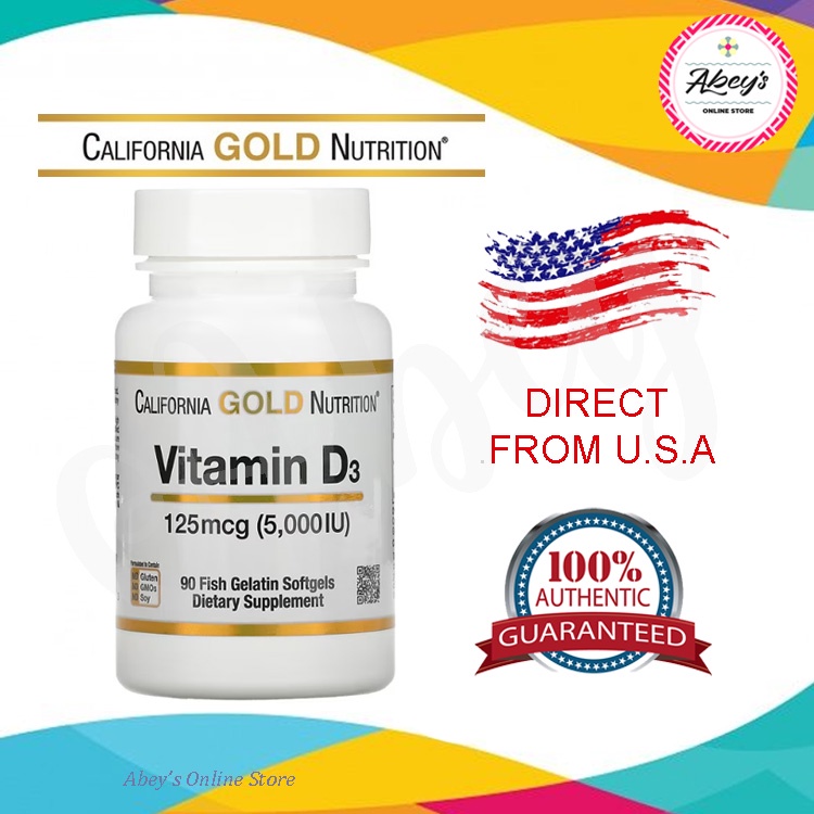 California Gold Nutrition, Vitamin D3, 125 mcg (5,000 IU), 90 Fish ...