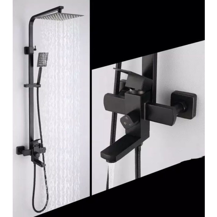 Diarkis Hot & Cold Multipoint Shower Set Black (SOLID STAINLESS STEEL ...