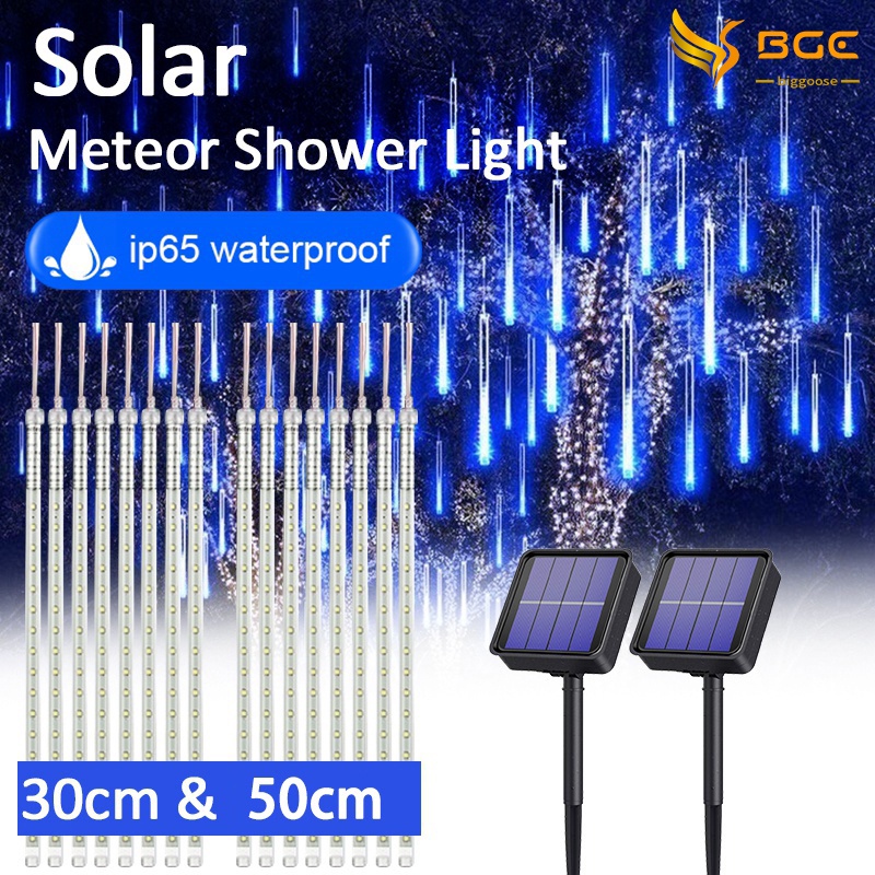 Solar/Plug in LED Meteor Shower Light Waterfall Waterproof Light ...