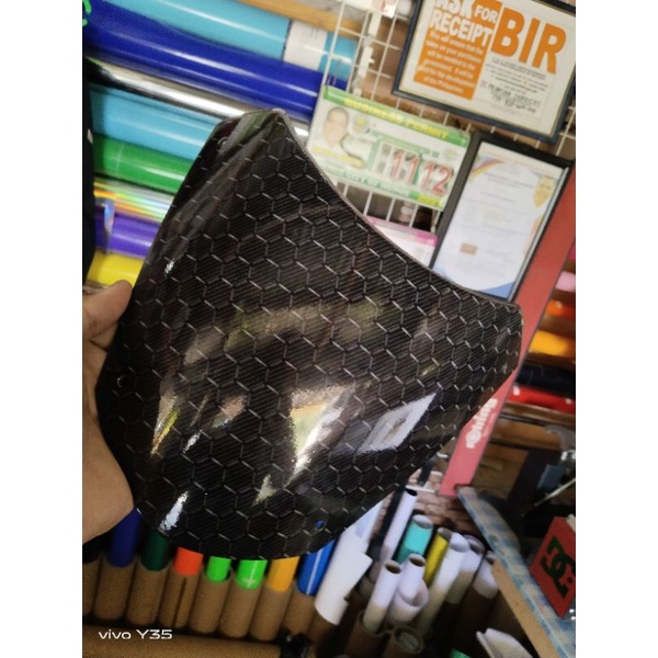 Bajaj Kawasaki Sticker Visor Carbon Glossy Sticker, Raider Visor, Aerox ...