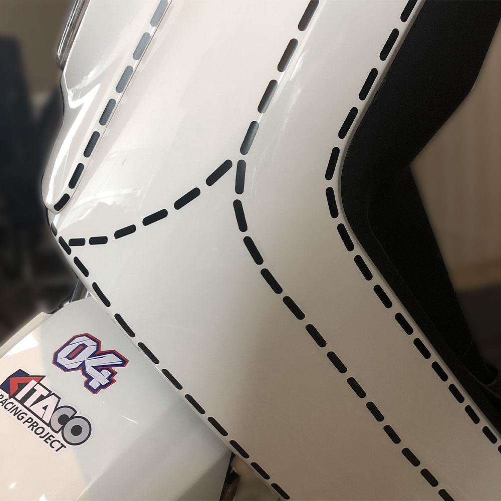 2m Dotted Line DIY Sticker Electric Car Body Decal Calf Vespa Spring ...