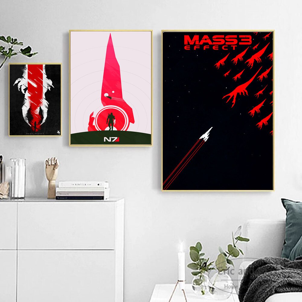 Mass Effect Vintage Minimalist Art Canvas Art Print Painting Modern ...