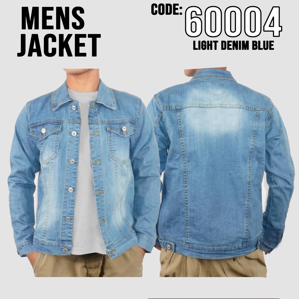 Men's Denim Jacket maong jacket | Shopee Philippines