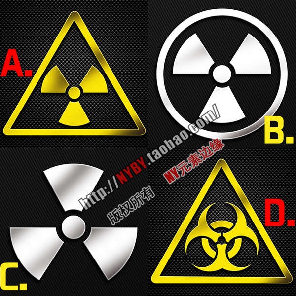 [Sticker] Nuclear Radiation Hazard Alert Sign Biochemical Mobile Phone ...