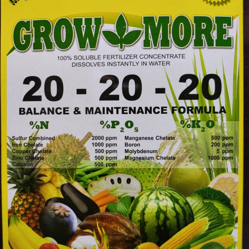 GROW MORE 20-20-20 BALANCE AND MAINTENANCE FORMULA FOLIAR FERTILIZER (1 ...