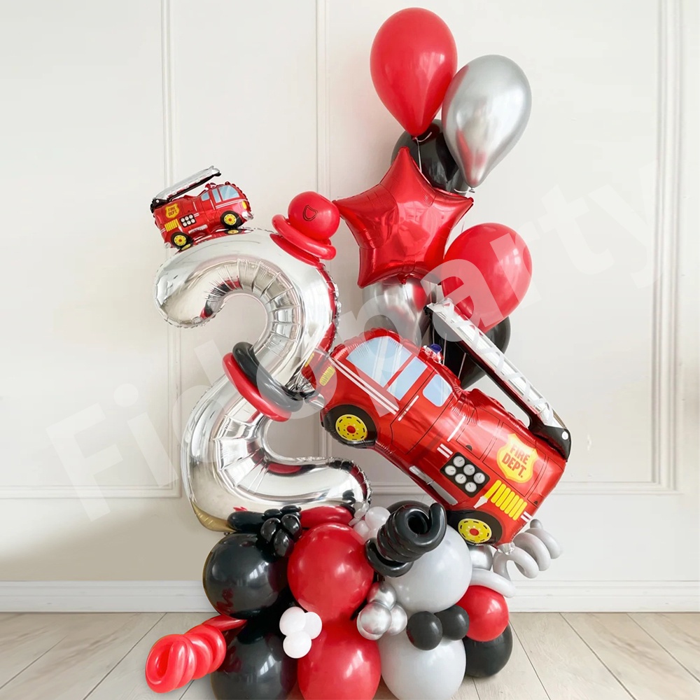 46pcs Construction Excavator Theme Balloons Party Decorations Number ...