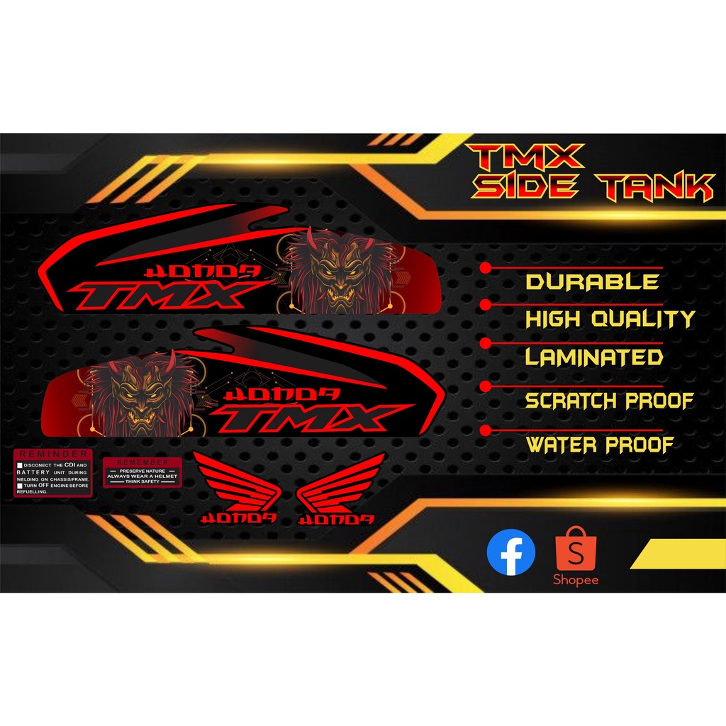 Honda TMX side tank Sticker Decals Japan Samurai Edition Durable and ...