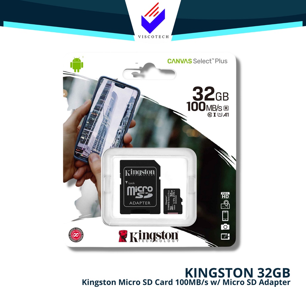 Kingston Micro Sd Card 100mb/S With Micro Sd Adapter | Shopee Philippines