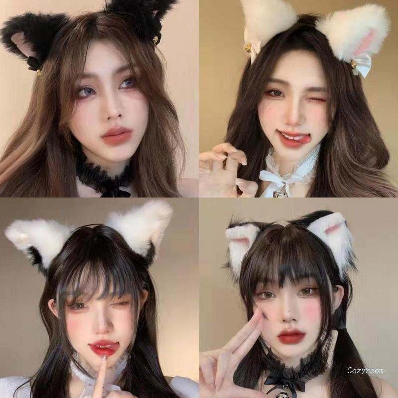 Crazy Wolf Dog Ears Shape Hairhoop Cosplay Costume Choker Headdress ...