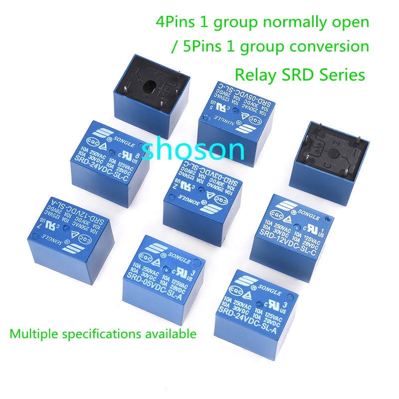 10 pcs Original Relays SRD-03V 05V 09V 12V 24V 48V DC-SL-A DC-SL-C ...