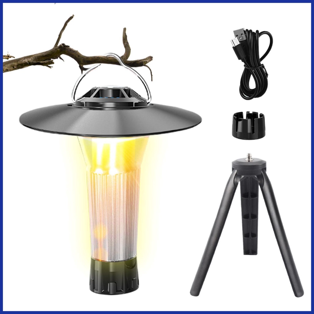 LED Camping Lantern Hanging Tent Lights with Mini Tripod and Lampshade ...