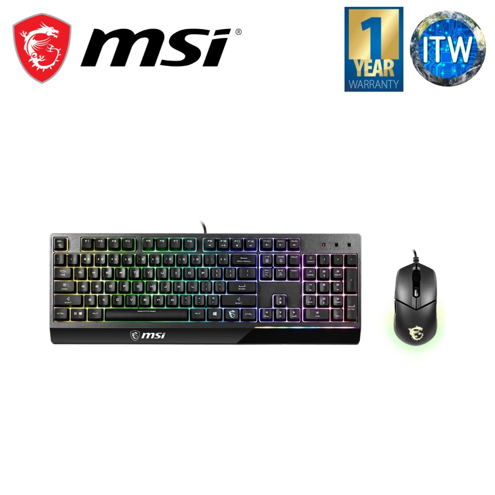 Msi Gaming Gear Vigor GK30 Combo Gaming RGB Mechanical-Like Keyboard ...