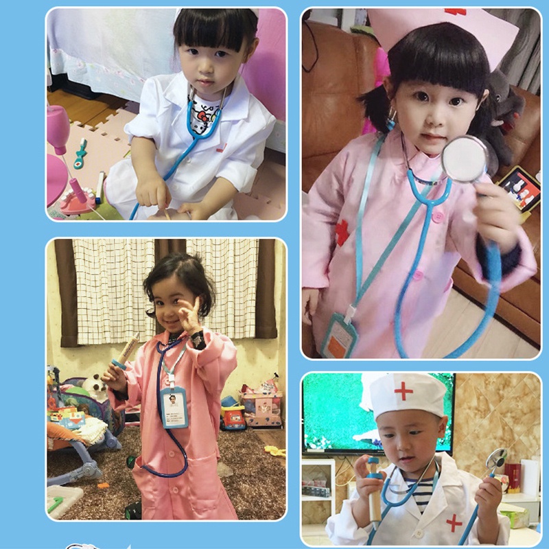 Children Stethoscope Toys Aluminum Simulation Toys Role-Play Doctor ...