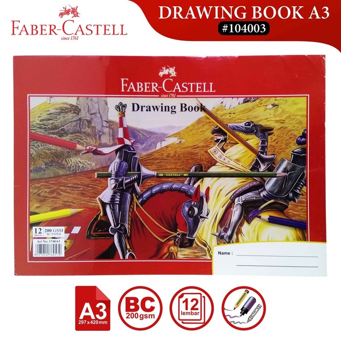 Drawing BOOK A3 FABER CASTELL DRAWING BOOK 200 GSM ++. Thick Painting ...