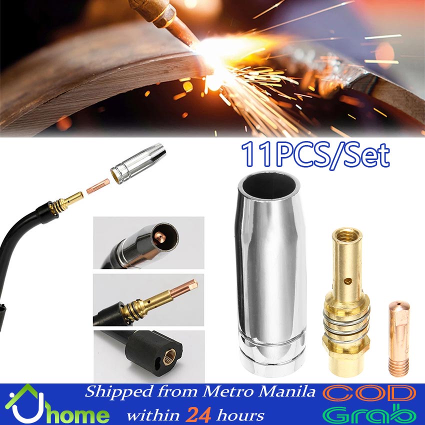 【SOYACAR】11pcs Mig Welding Nozzle Welder Torch Nozzles Gold Tip Set For 15AK Welding Accessories ...