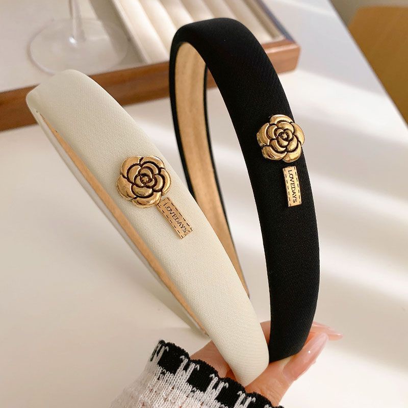 High-end small fragrant wind camellia headband luxury high-end headband ...