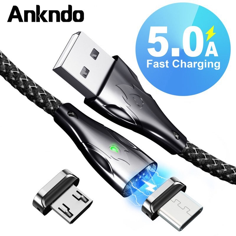 Ankndo 5A Magnetic USB Cable For Samsung Fast Charging Magnet Charger ...