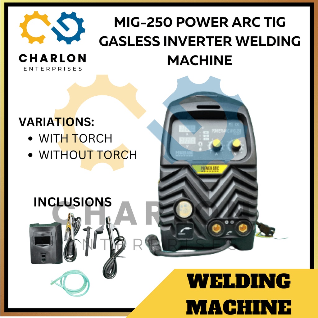 3 in 1 (TIG/SMAW/MIG GAS/GASLESS) MIG-250 POWER ARC INVERTER WELDING ...
