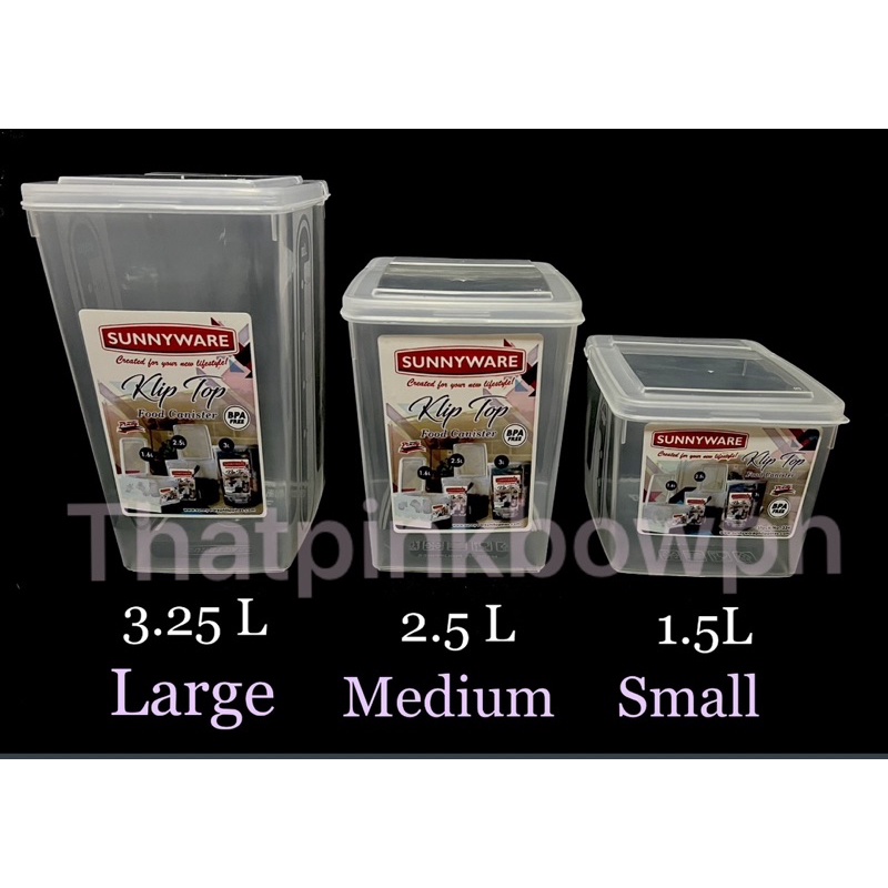 3 PCS KLIPTOP CANISTER FOOD CONTAINER SUNNYWARE | Shopee Philippines