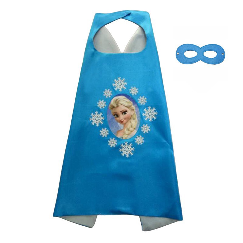 Cartoon Frozen Girl Clothing Kids Princess Cosplay Cape+Mask Elsa Anna ...