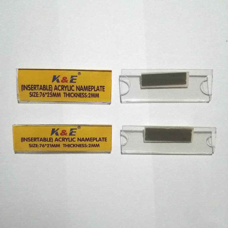 (with plastic pin)Insertable Blank Acrylic Nameplate Clear Badge Plate ...