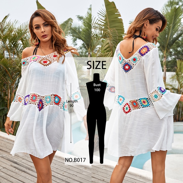 Crochet Beach Cover Ups Summer Tunic Cover Up Long Knitted Beachwear