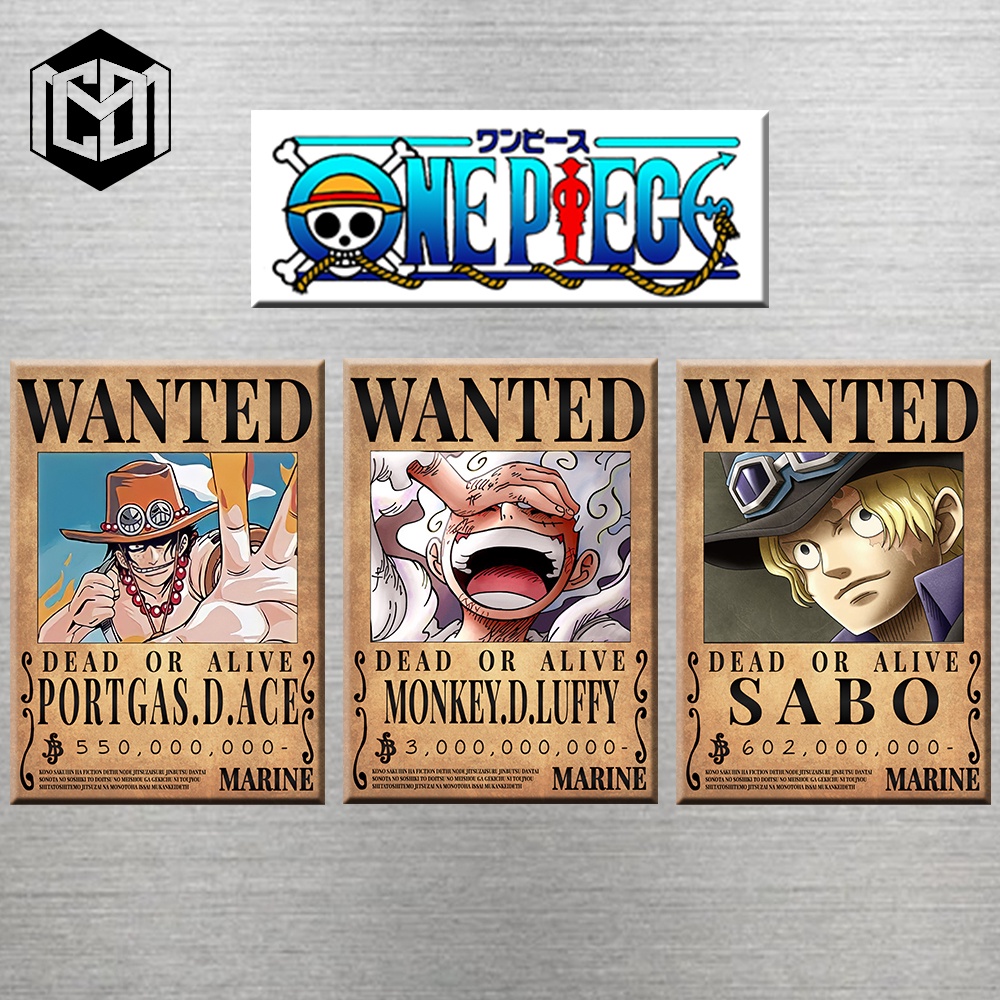 ANIME FRIDGE MAGNET - ONE PIECE ANIME WANTED POSTER [ BROTHERHOOD TRIO ...