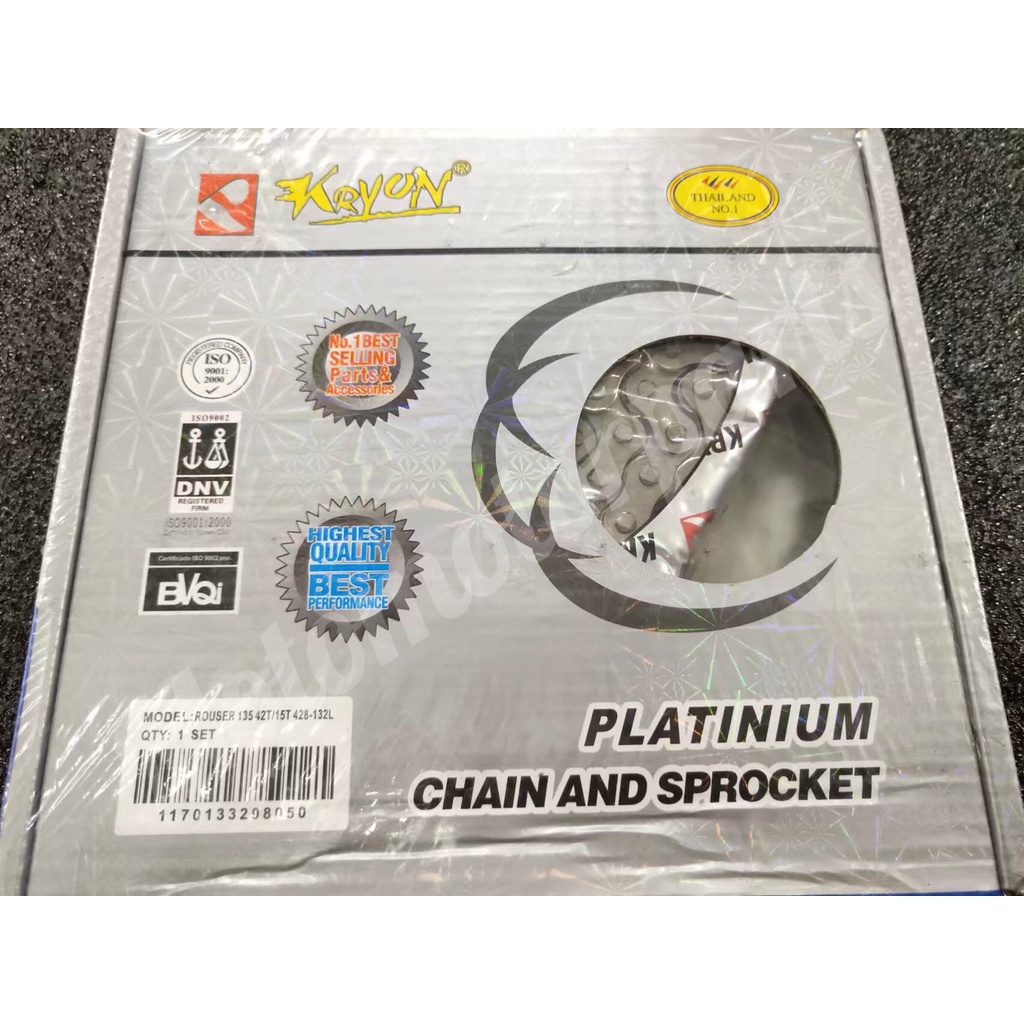 KRYON MOTORCYCLE PLATINUM CHAIN AND SPROCKET SET CHAINSET | Shopee ...
