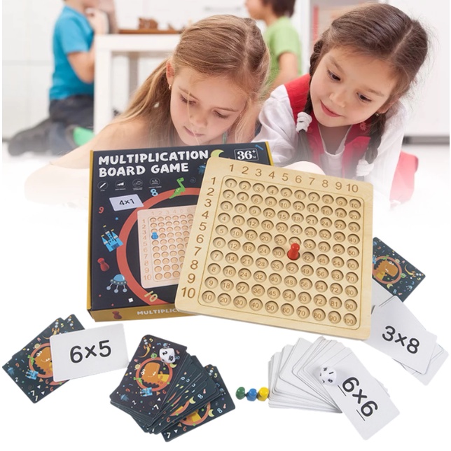 Wooden Multiplication Board Game Math Manipulatives chart Game with ...