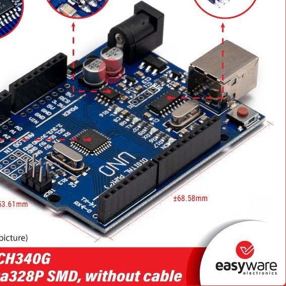 Arduino UNO R3 SMD Clone Without Cable | Shopee Philippines