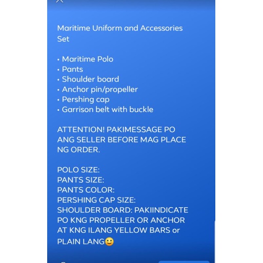 Marine Uniform and accessories Set/Maritime Uniform/ Seaman Uniform ...