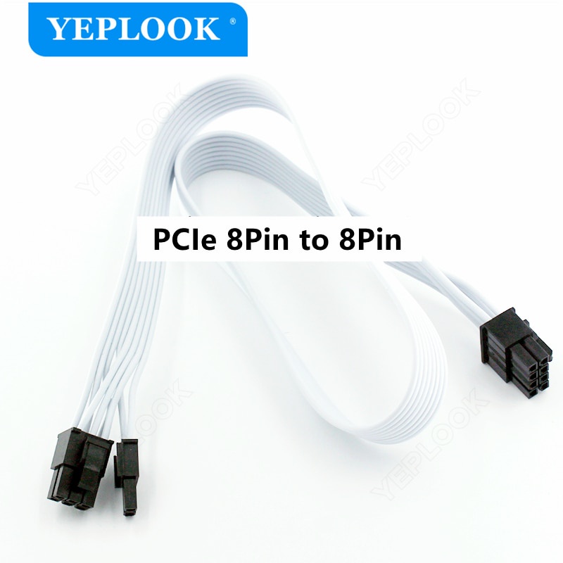 White PSU 8Pin to PCIe 6+2Pin 8Pin White GPU Power Cable for Corsair ...