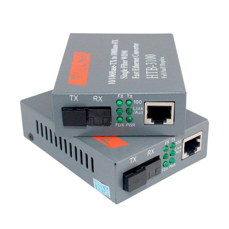 Gigabit Fiber Media Converter HTB-GS-03 HTB-3100A/B 25km 10/100/1000Mbps SC RJ45 Port Singlemode ...