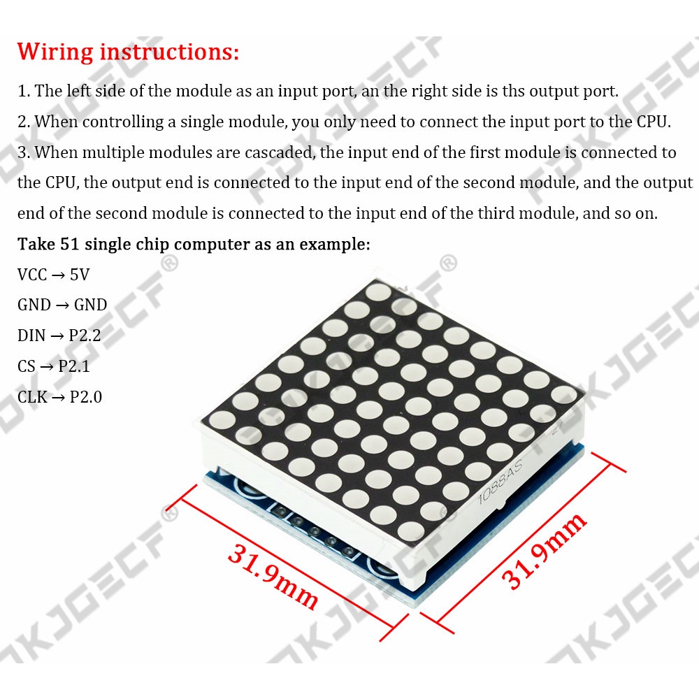 MAX7219 Dot Matrix Module Microcontroller Module Control Module Display ...