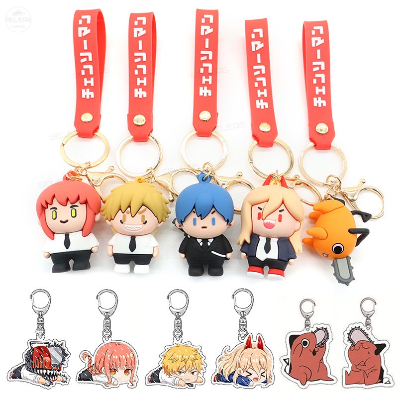 Anime Chainsaw Man Keychain Doll PVC Bag Pendant Pochita Denji Power ...