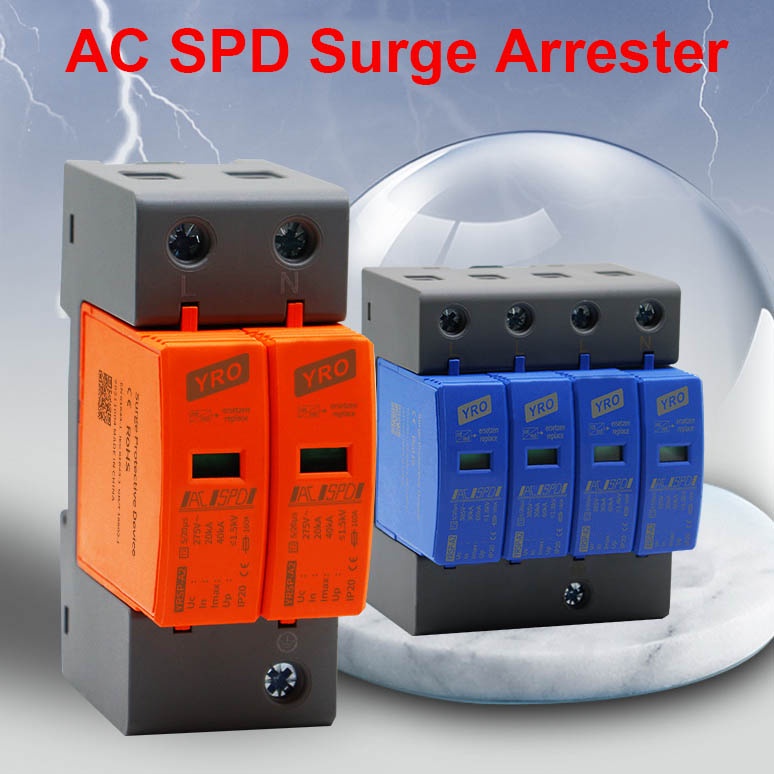 Class 2 Single Phase Surge Arrester Surge Protection 40KA 60KA ...